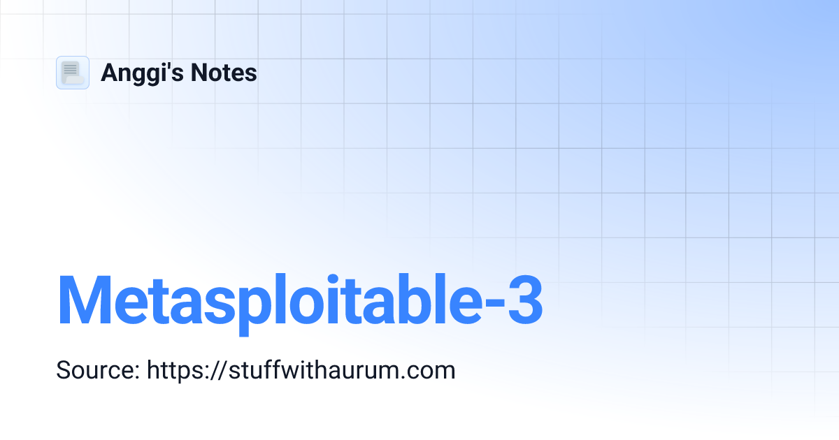 Metasploitable-3 | Anggi's Notes