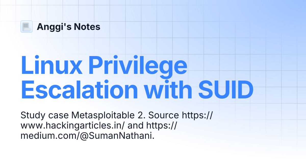 Linux Privilege Escalation with SUID | Anggi's Notes